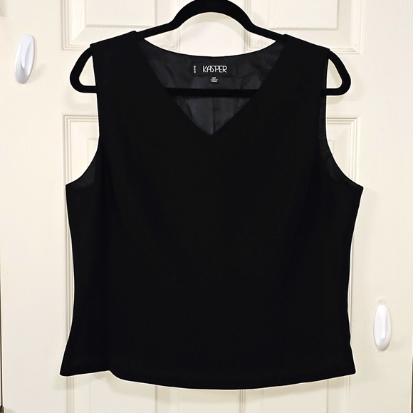 Kasper | Tops | Kasper Black Sleeveless Tank Top Elegant Wear Office ...